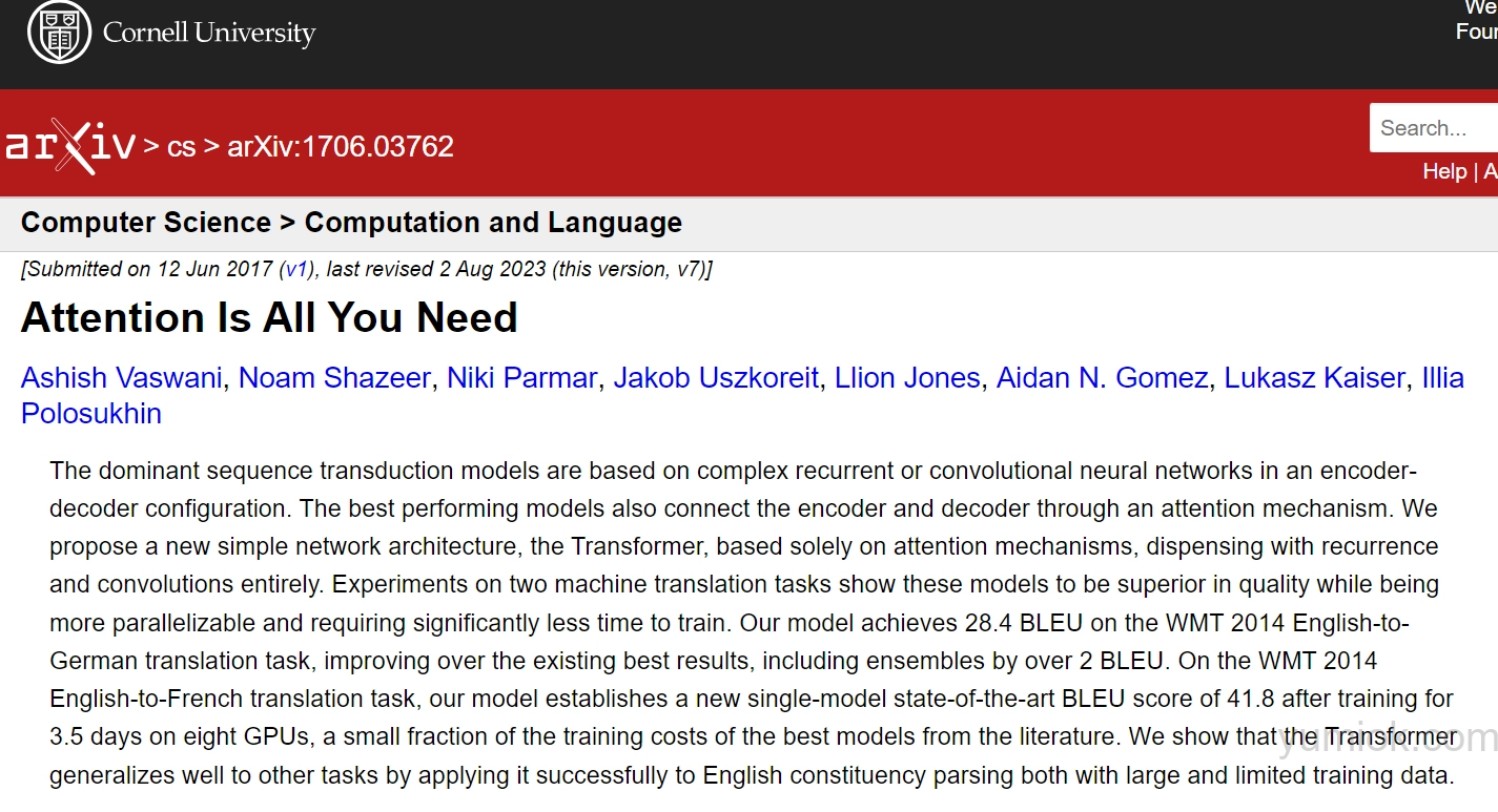 论文《Attention Is All You Need》解析与影响 附论文地址 - 玉米小站